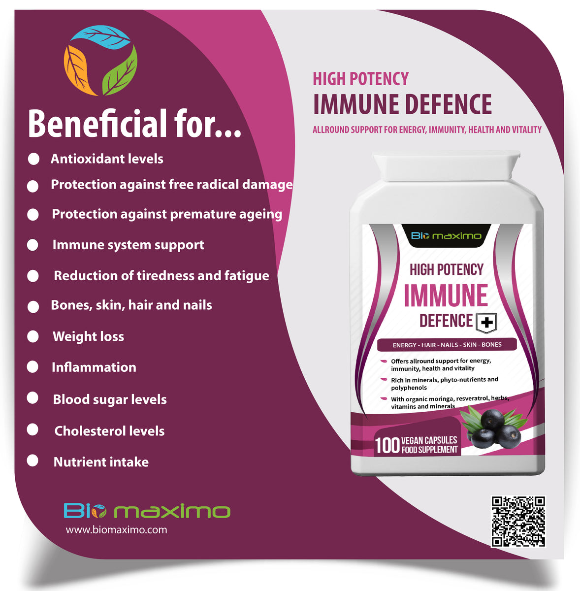High-potency Immune Defence With Resveratrol, Vitamins, Minerals & Her ...