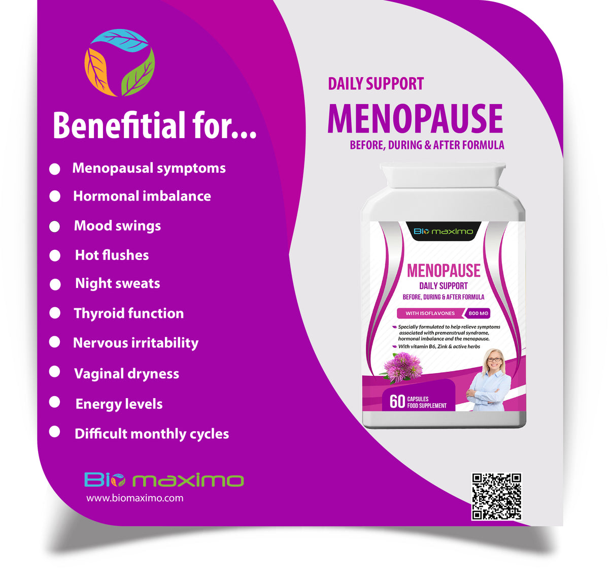 Menopause Relief Support - Natural Herbal Supplement | Biomaximo ...